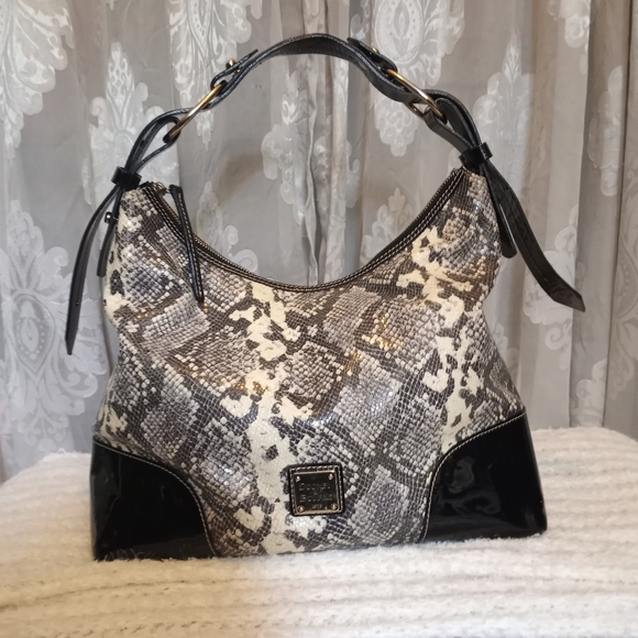 Dooney & Bourke | Bags | Dooney Bourke Nikki Hobo In Black Python ...